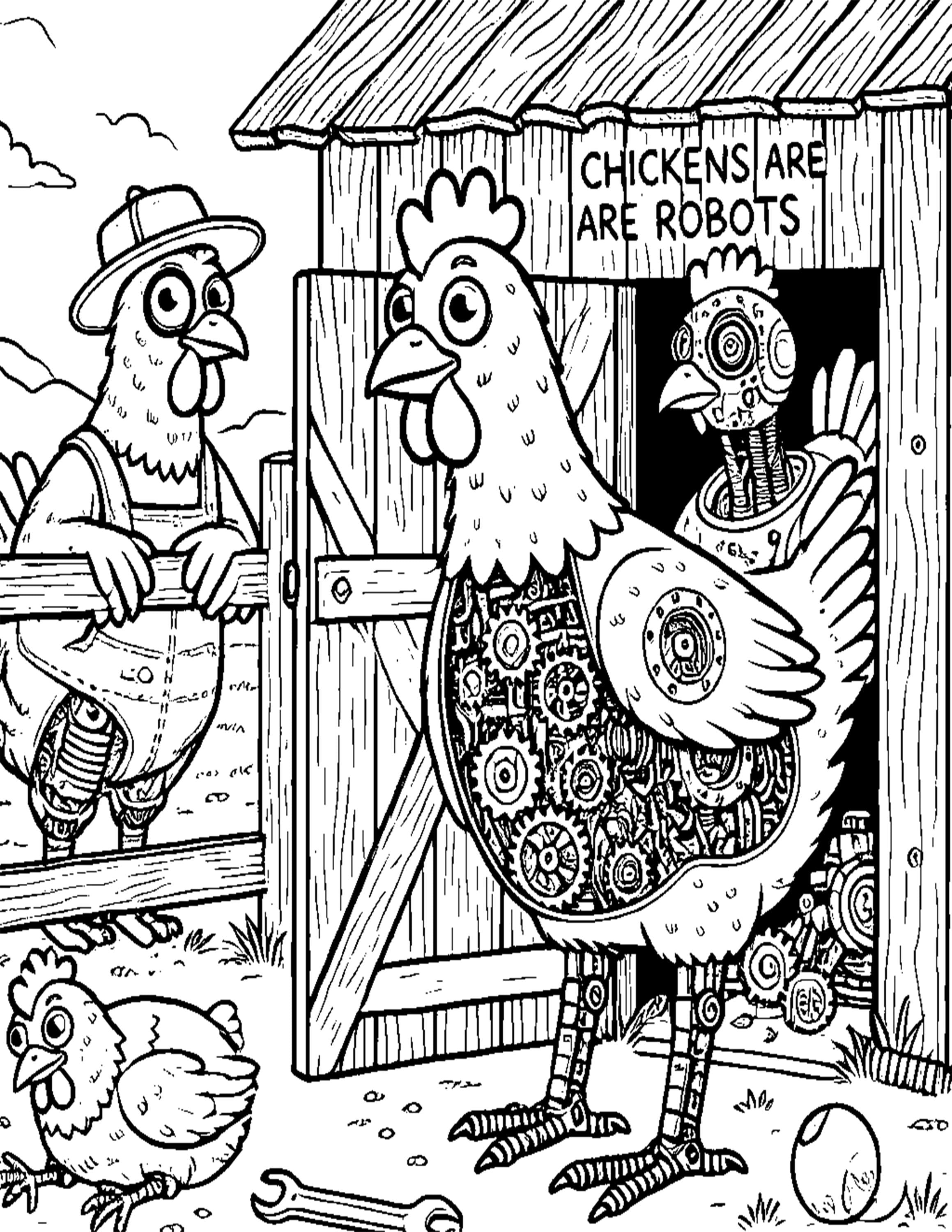 Chicken Conspiracies Coloring Book | Humorous Conspiracy Art (digital ...