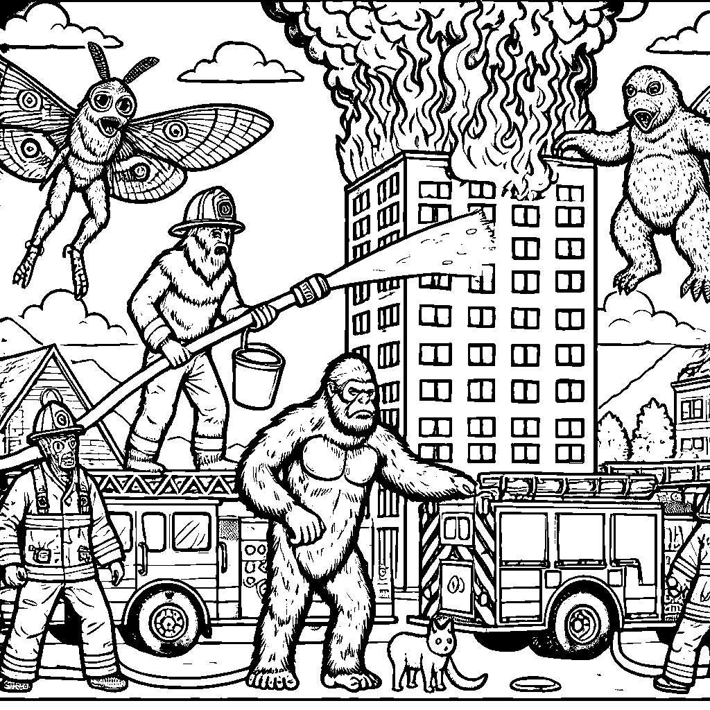 Cryptid Firefighters Coloring Book | Instant Digital Download ...