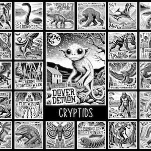Cryptid Creatures Coloring Book | Instant Digital Download | Printable ...