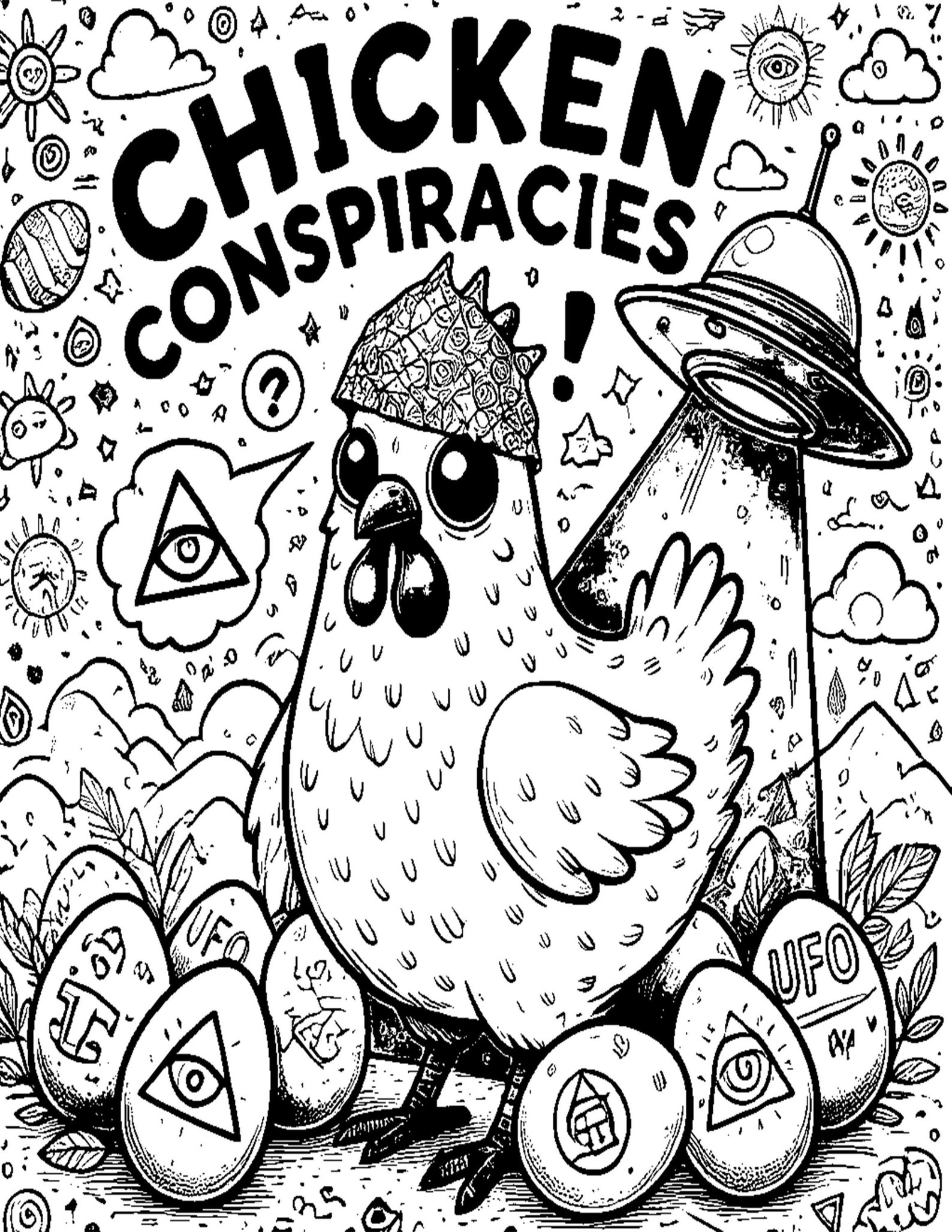 Chicken Conspiracies Coloring Book | Instant Digital Download | Pdfs ...