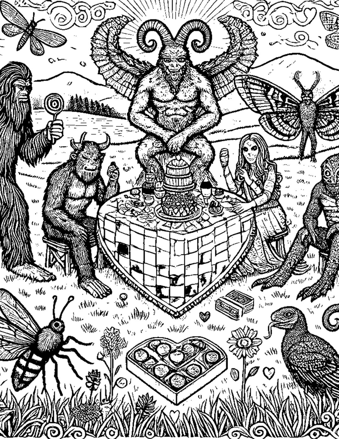 My Cryptid Valentine Coloring Book | Instant Digital Download ...