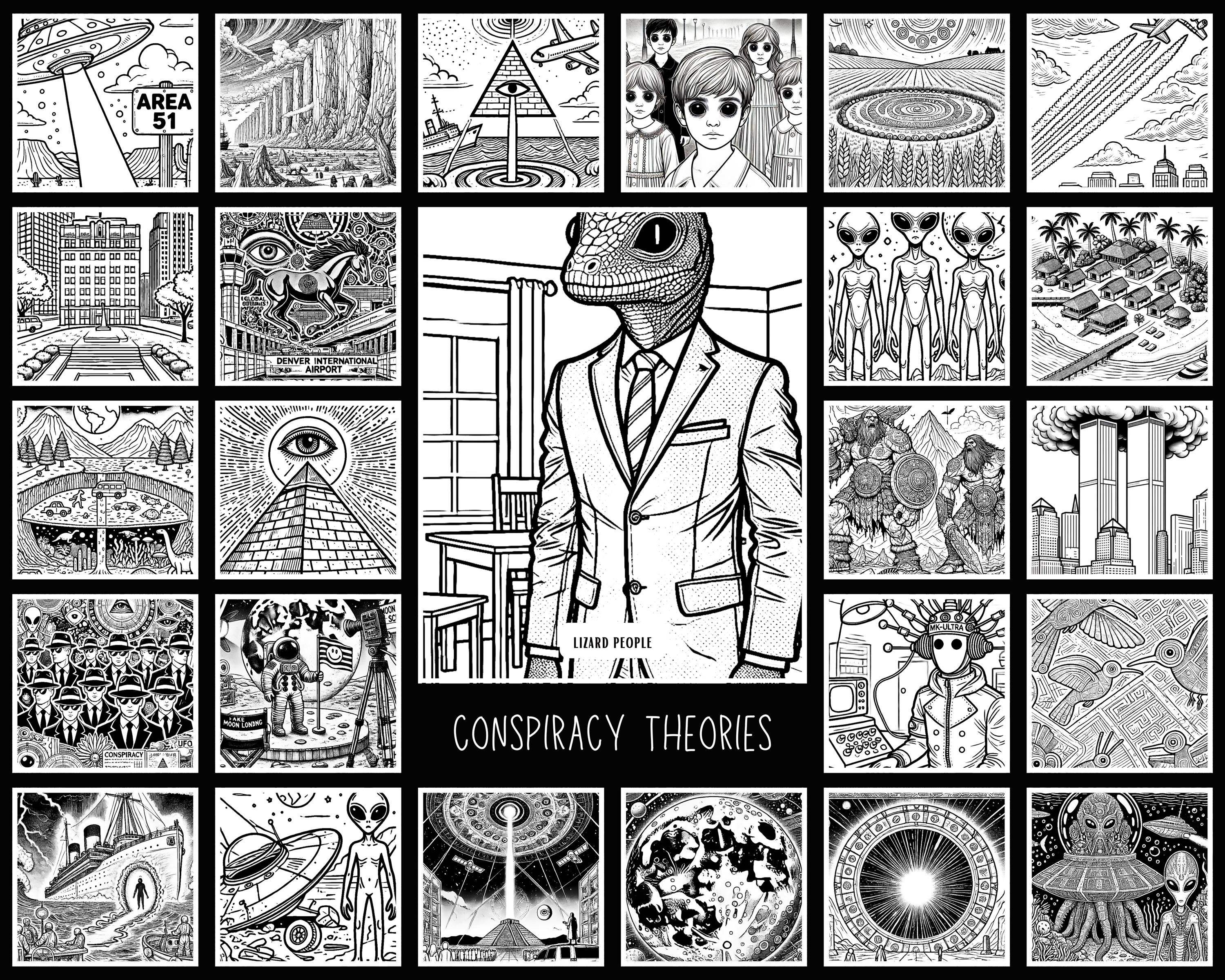 Conspiracy Theories Coloring Book Volume 1 | Instant Digital Download ...