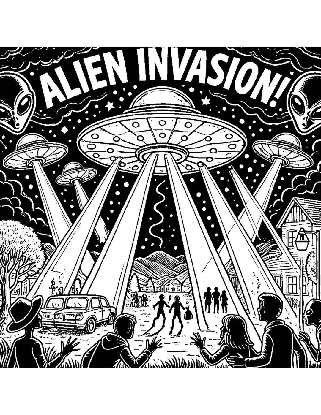 Alien Invasion Coloring Book | Instant Digital Download | Printable ...