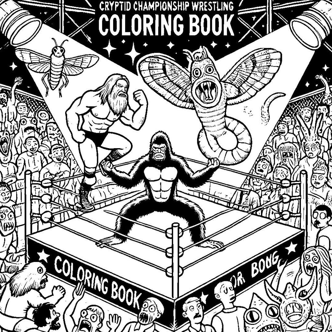 Cryptid Championship Wrestling Coloring Book | Instant Digital Download ...