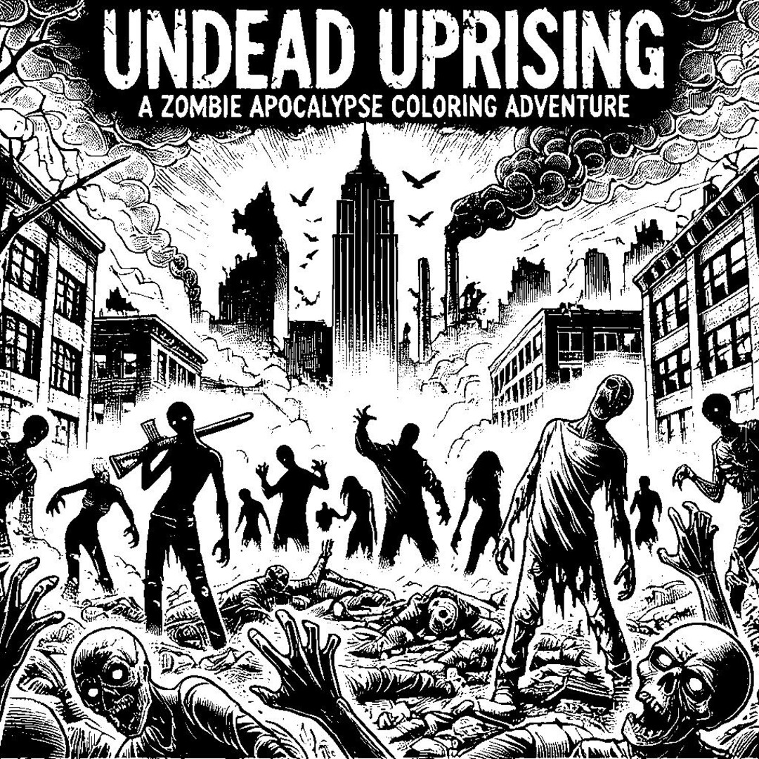 Zombie Apocalypse Coloring Book | Instant Digital Download | Printable ...