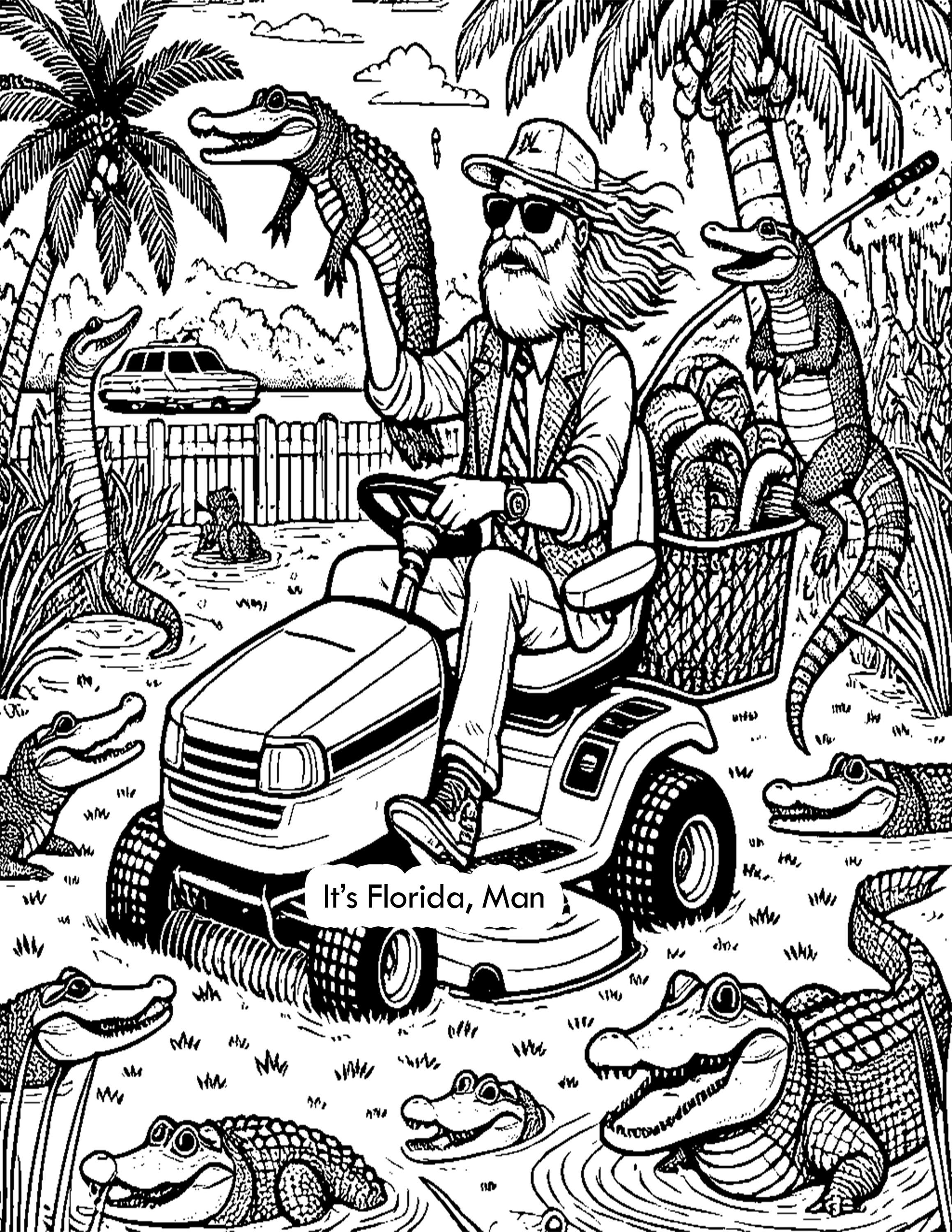 Alligator & Crocodile Conspiracy Coloring Book | Instant Digital ...