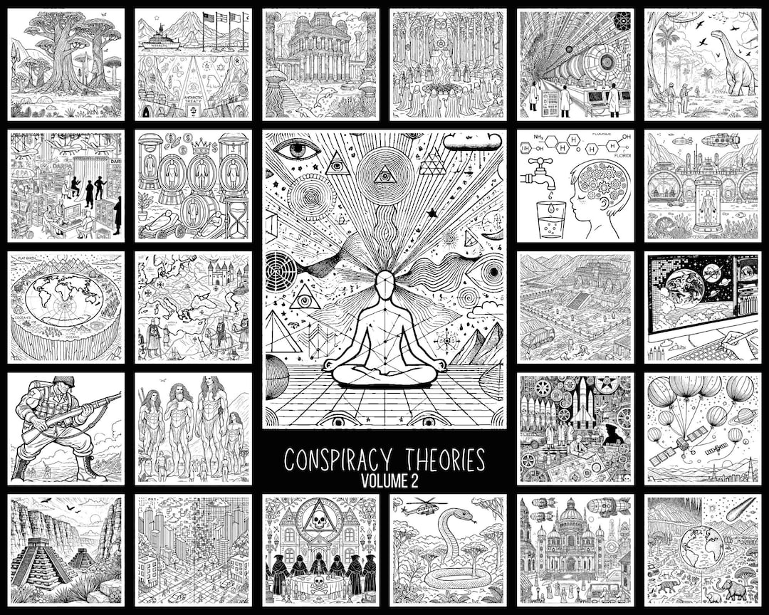 Conspiracy Theories Coloring Book Volume 2 | Instant Digital Download ...
