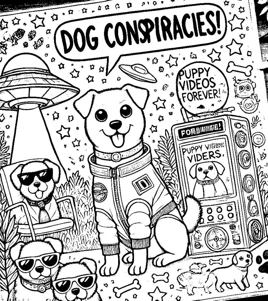 Dog Conspiracies Coloring Book | Instant Digital Download | Printable ...