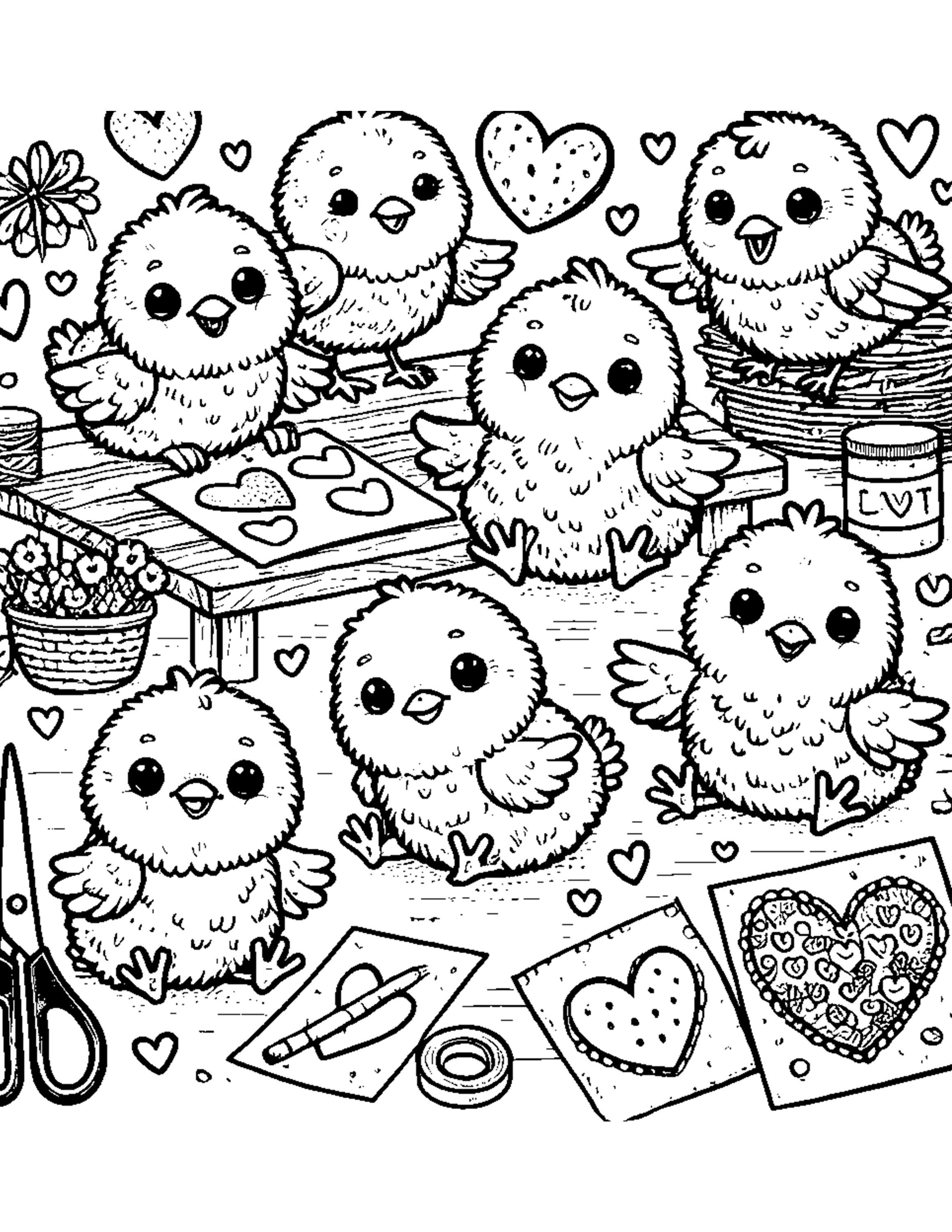 Chicken Valentine's Day Coloring Book | Instant Digital Download ...