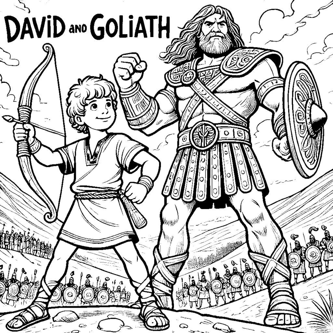 David & Goliath Coloring Book Instant Digital Download Printable Pdfs ...
