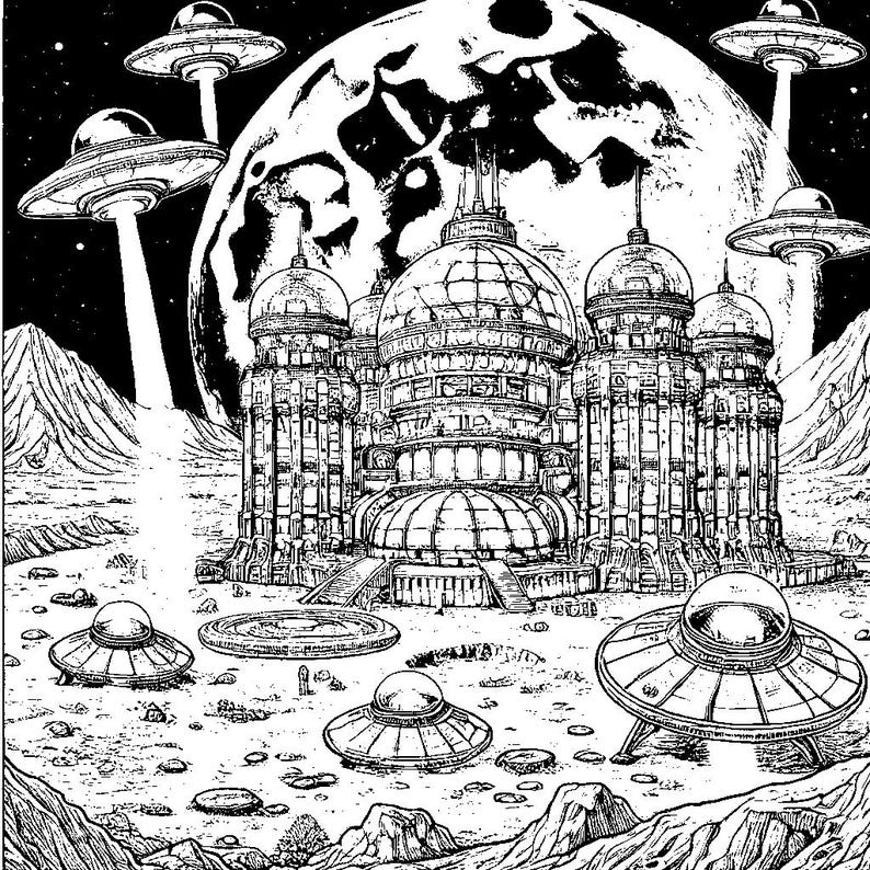 Moon Conspiracies Coloring Book | Instant Digital Download | Printable ...