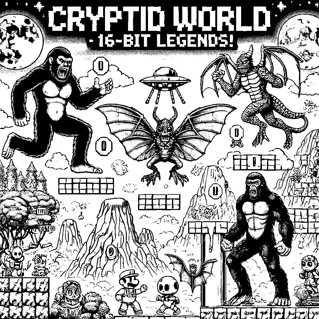 SNES Cryptids Coloring Book | Instant Digital Download | Printable Pdfs ...