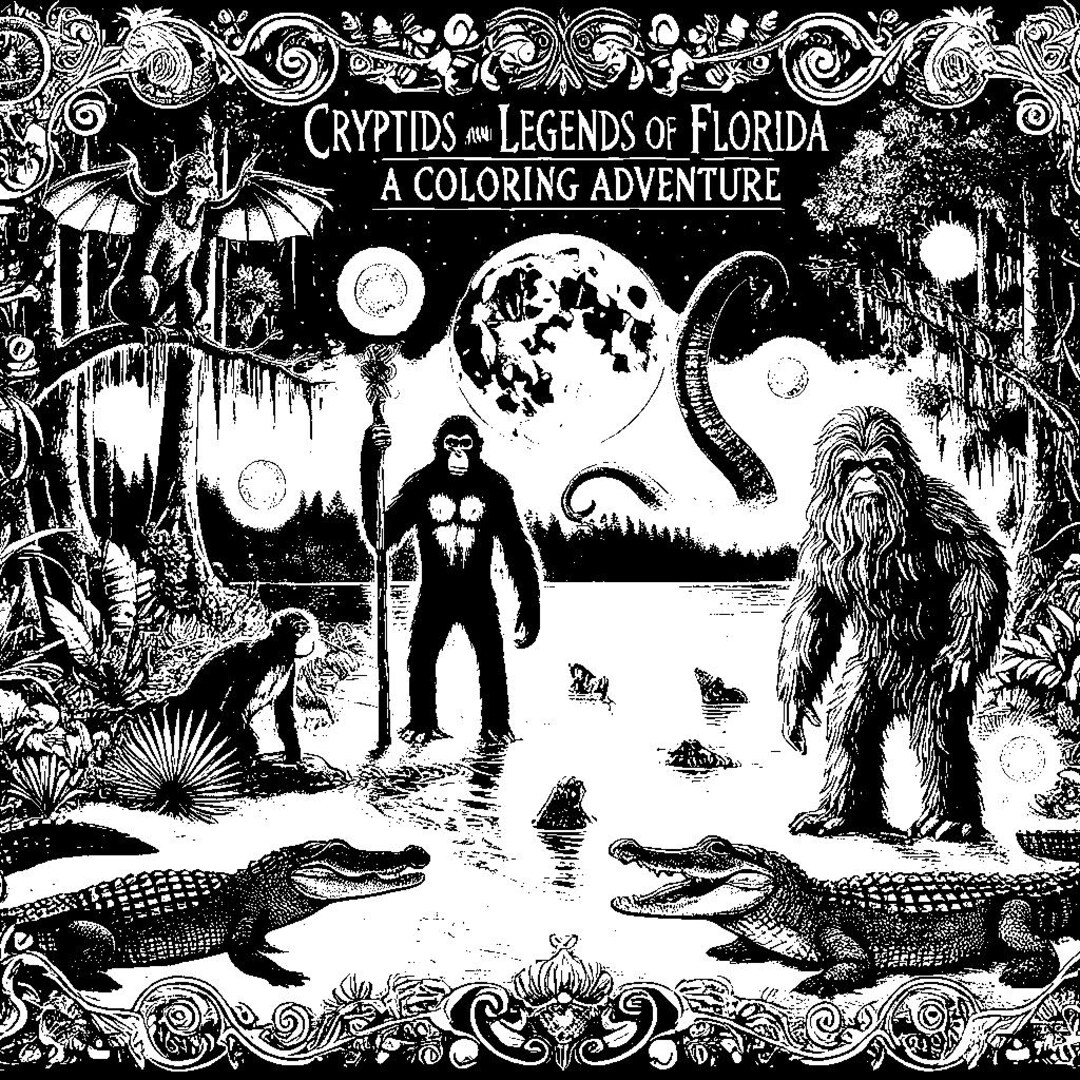 Florida Cryptids Coloring Book | Instant Digital Download | Printable ...