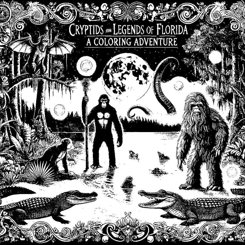 Florida Cryptids Coloring Book | Instant Digital Download | Printable ...