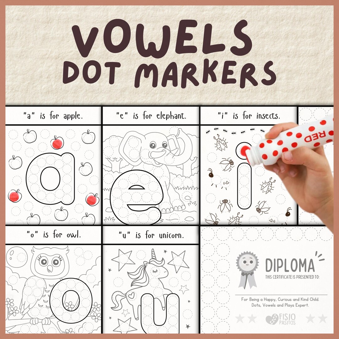 Vowels Worksheet - Dot Marker Printable & Coloring Pages for ...