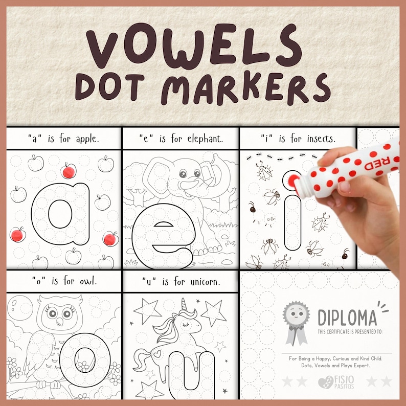 Vowels Worksheet - Dot Marker Printable & Coloring Pages for ...