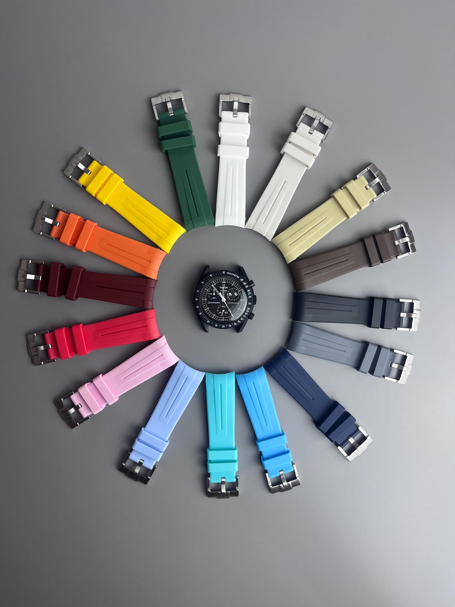 Moonswatch Omega X Swatch Speedmaster Orange Silicone Rubber Strap ...