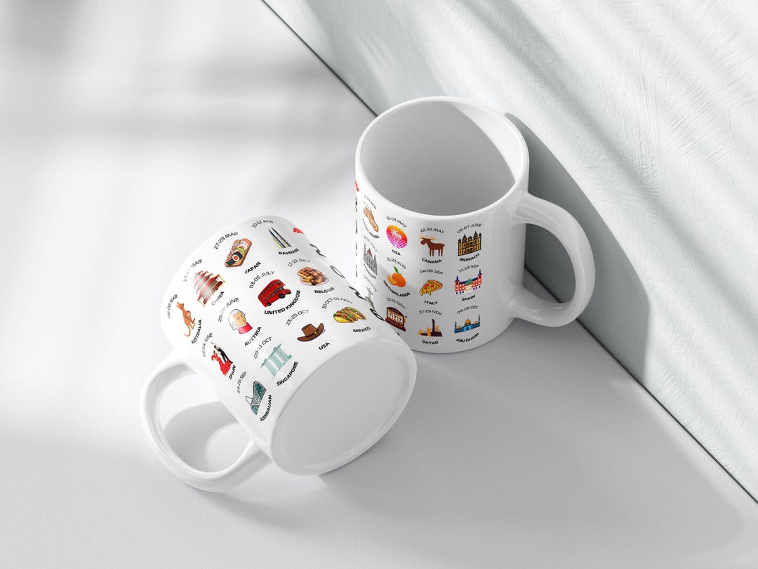 Formula 1 2026 Season Calendar Ceramic Coffee Mug, F1 Race Schedule Cup ...