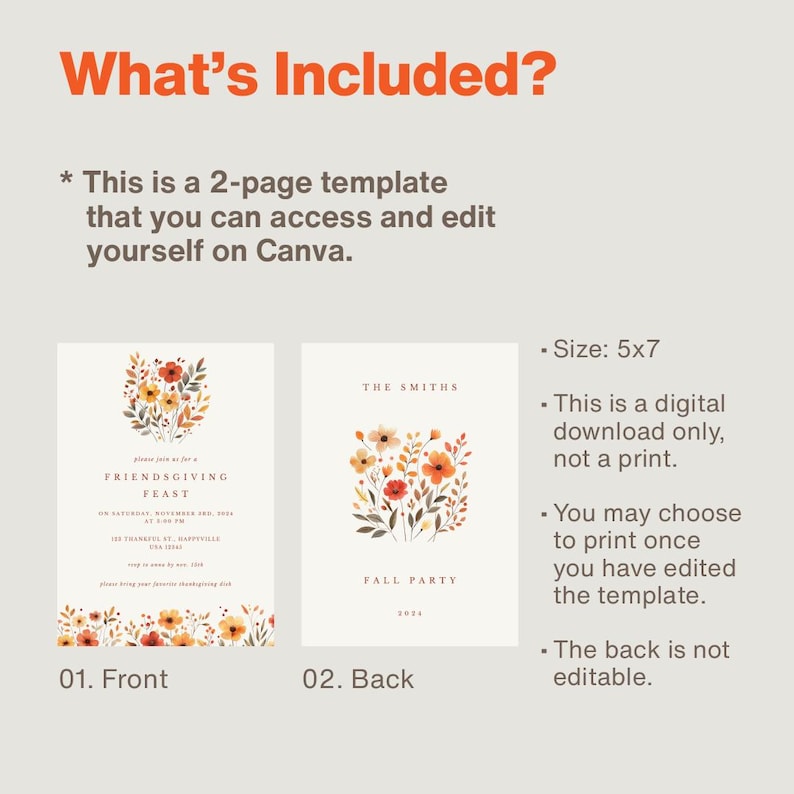 Friendsgiving, Fall Party, Party, Invitation, Flowers, Fall Flowers ...