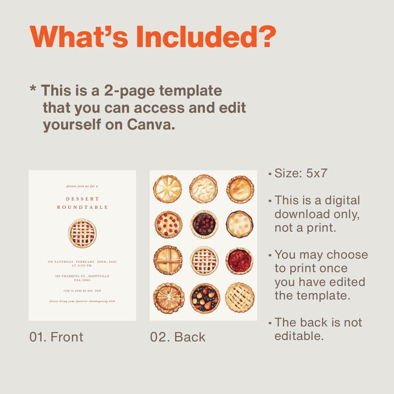 Pie Party, Pies, Dessert Party, Invitation, Dessert Invite, Desserts ...