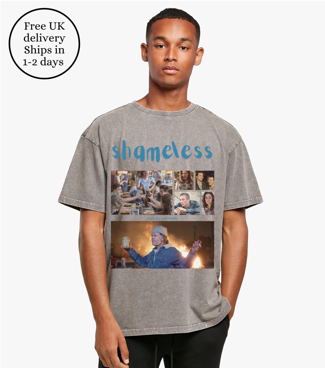Vintage Bold Statement Men's Women's Acid Washed Oversize Tee, TV ...