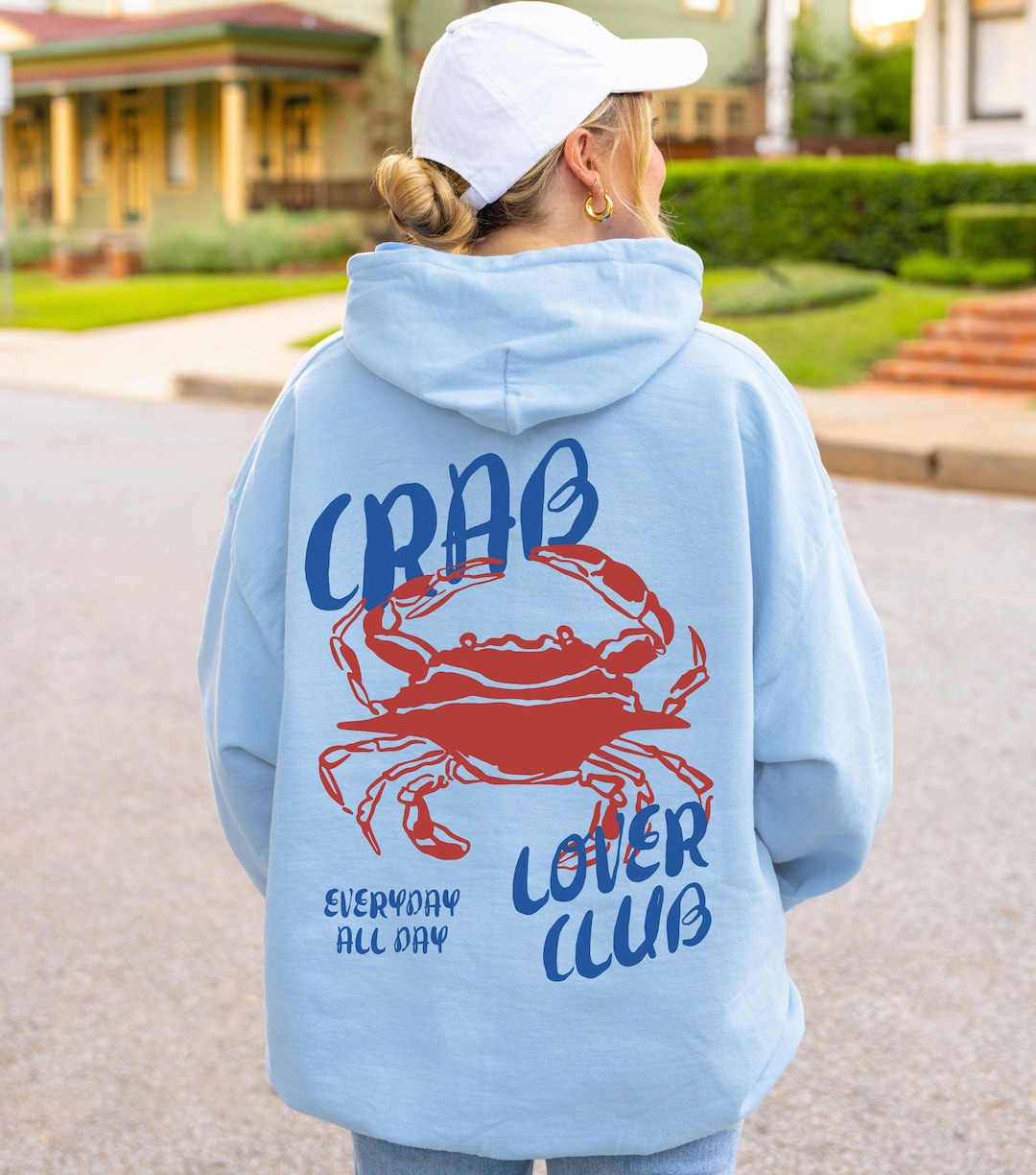 Crab Lover Club Hoodie, Crabbing Sweatshirt, Ocean Animal Pullover ...
