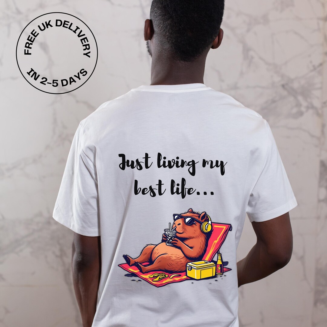 Capybara Cinnamon Fun T-shirt, Capybara Crewneck Top, Capybara Print ...