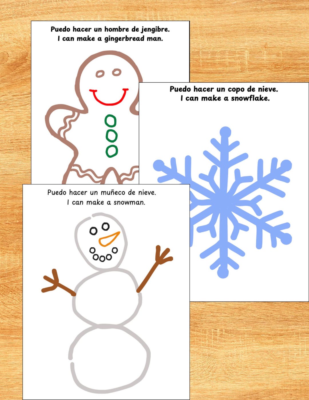 Winter Play-dough Mats/ Spanish Classroom/ Spanish Homeschool ...