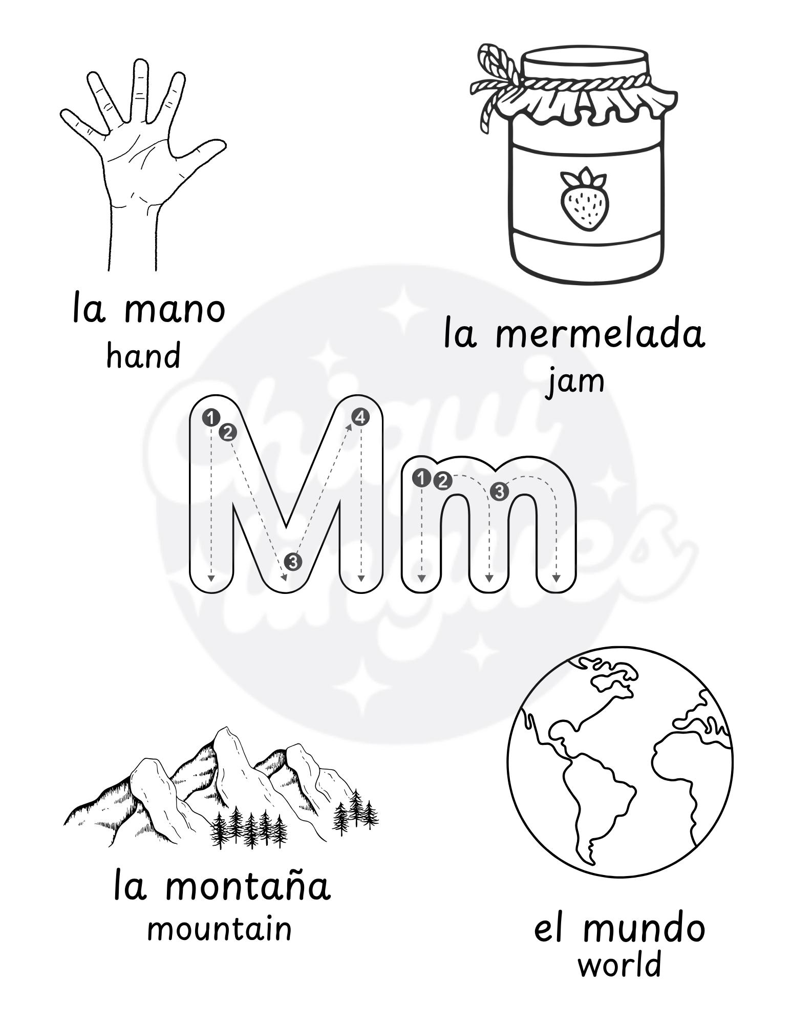 Letter M Spanish Phonics / Tracing / Letter Recognition / Fine Motor ...