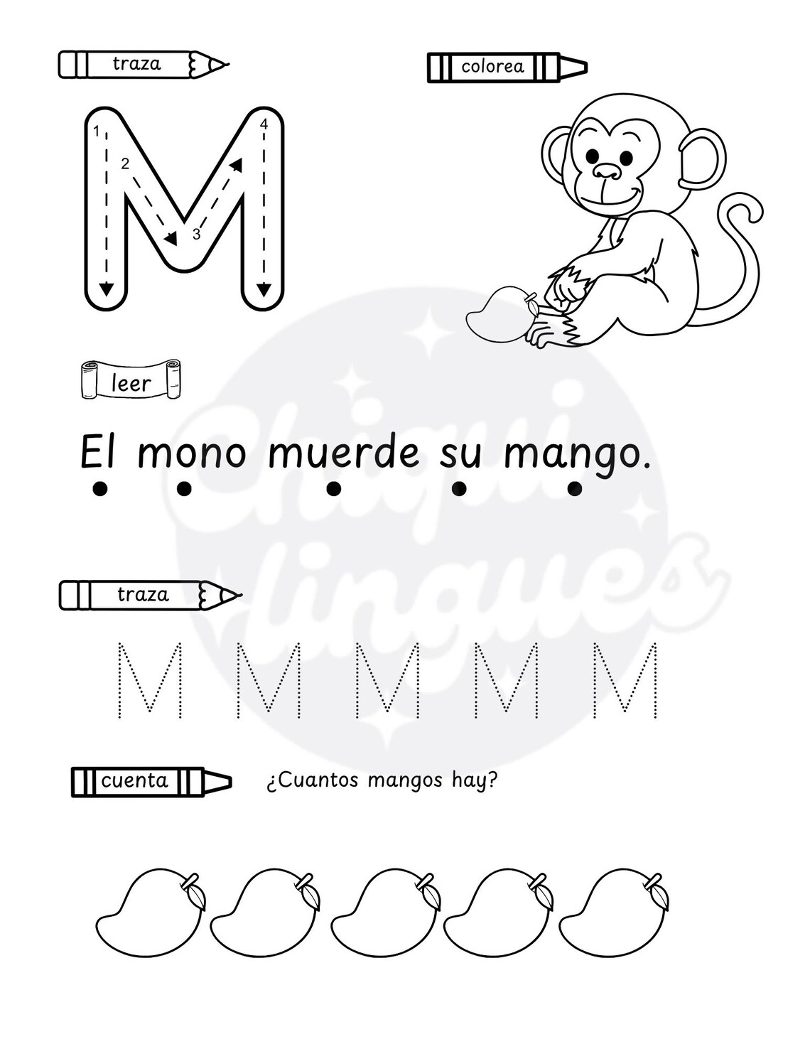 Letter M Spanish Phonics / Tracing / Letter Recognition / Fine Motor ...