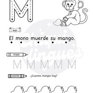 Letter M Spanish Phonics / Tracing / Letter Recognition / Fine Motor ...