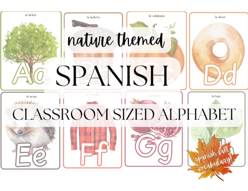 Spanish Classroom Alphabet / Nature Themed / 27 PAGES - Etsy