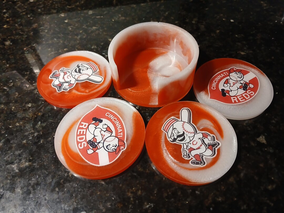 MLB Coasters Cincinnati Reds Dual Logo - Etsy