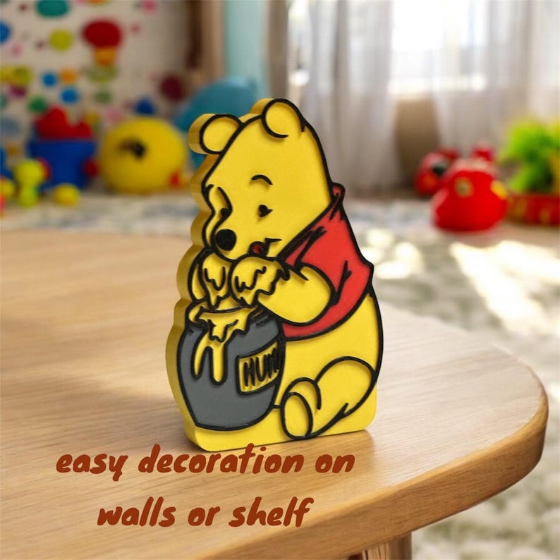 Winnie the Pooh 3D Desk and Shelf Decor Modern Cartoon Art Home Accent ...