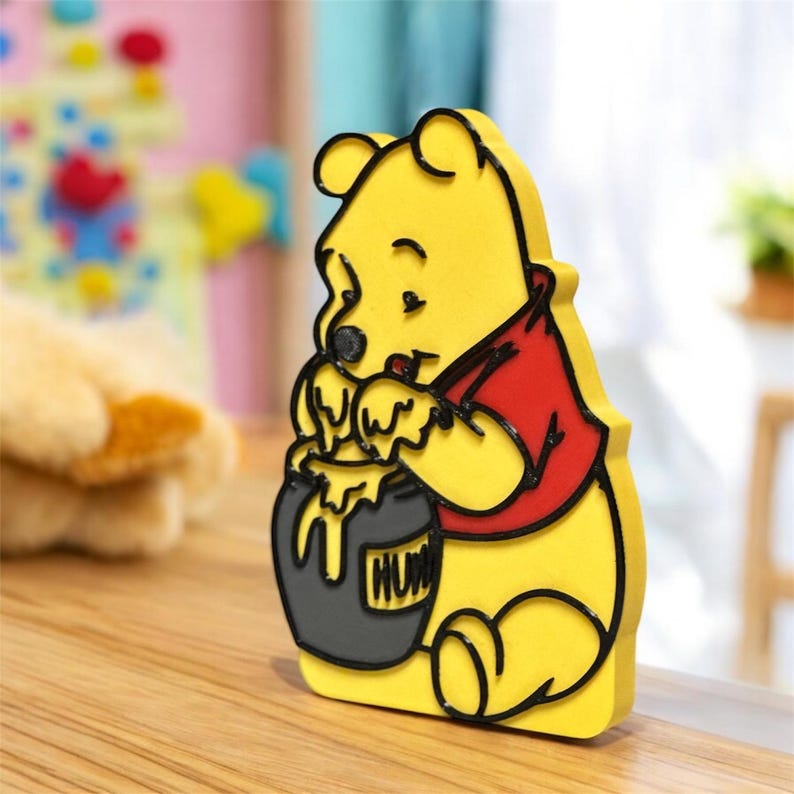 Winnie the Pooh 3D Desk and Shelf Decor Modern Cartoon Art Home Accent ...