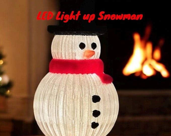 Light-up Snowman With Replaceable LED Battery - Christmas Holiday Decor ...