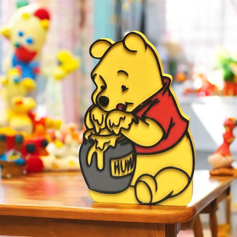 Winnie the Pooh 3D Desk and Shelf Decor Modern Cartoon Art Home Accent ...