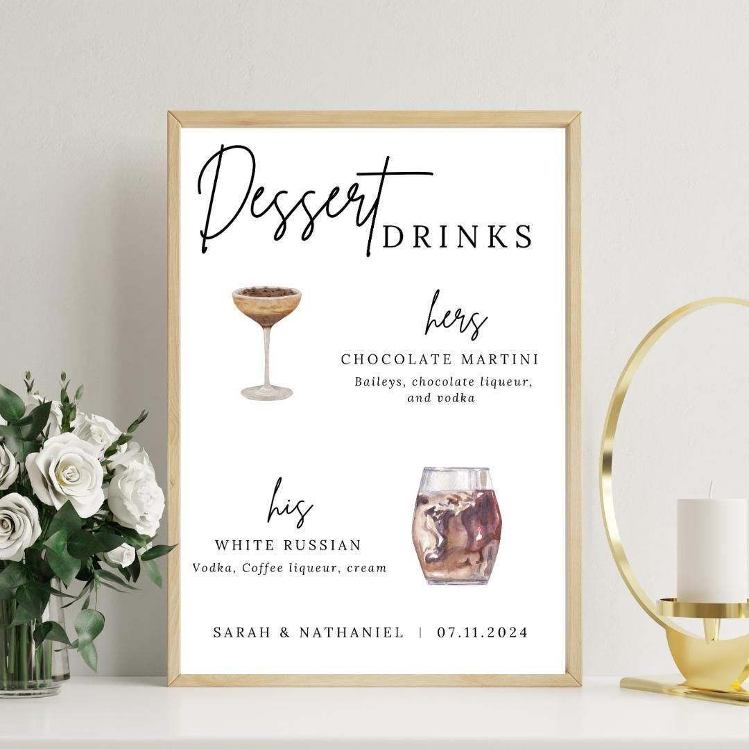 Bar Menu Template, Dessert Drink Menu, Signature Drink Menu, Editable ...