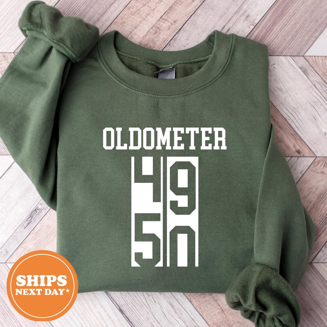 Oldometer 50th Birthday Sweatshirt, Funny 1975 Vintage Pullover - Etsy