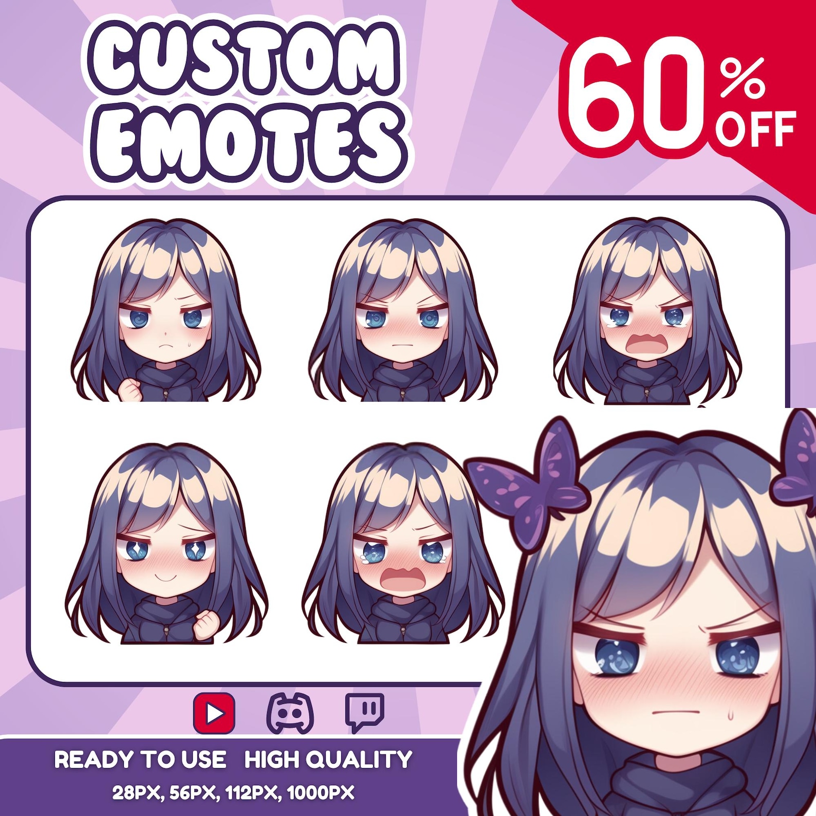 Custom Twitch Emotes Animated Emotes Twitch Emote for Streamer YCH ...