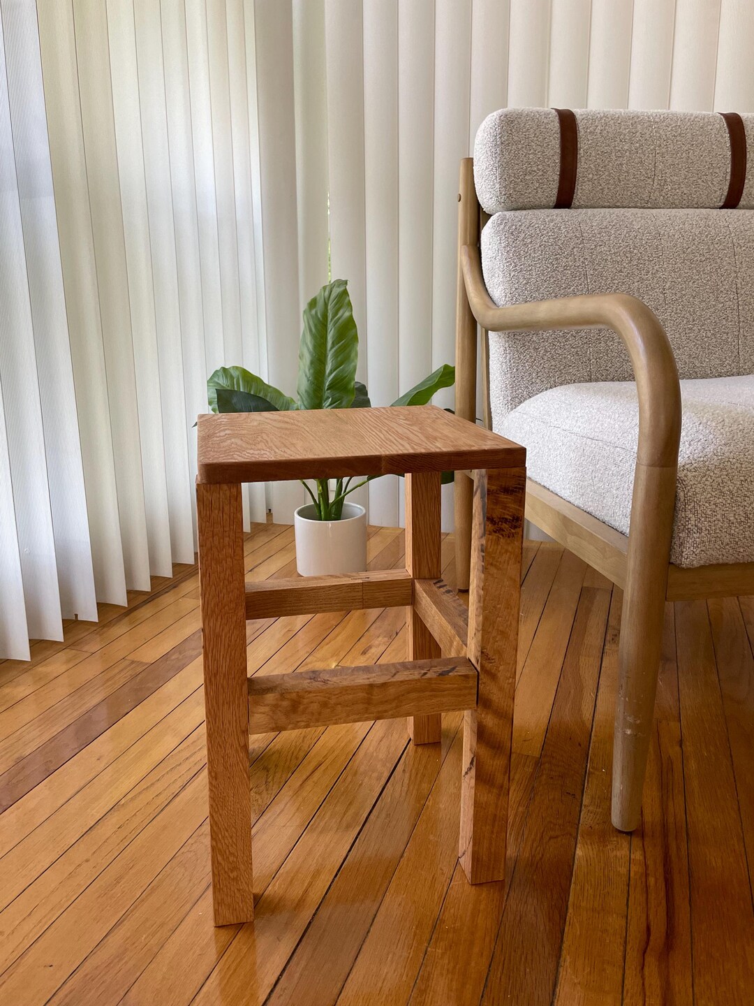 Modern Solid Oak Wood End Table Handmade Home Decor - Etsy