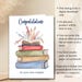Congratulations Printable Card Watercolor Floral Book Theme Graduation ...