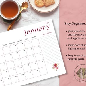 2025 Watercolor Floral Calendar Printable: Plan Ahead With Sunday or ...