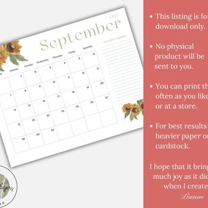 2025 Watercolor Floral Calendar Printable: Plan Ahead With Sunday or ...