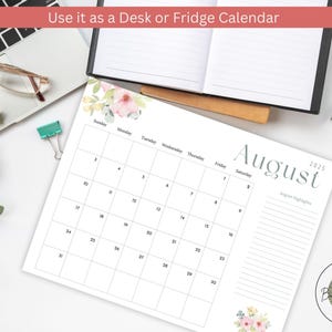 2025 Watercolor Floral Calendar Printable: Plan Ahead With Sunday or ...