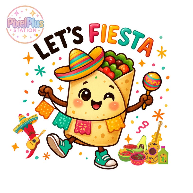 Kawaii Burrito PNG: Cinco De Mayo Fiesta Clipart (digital Download - Etsy