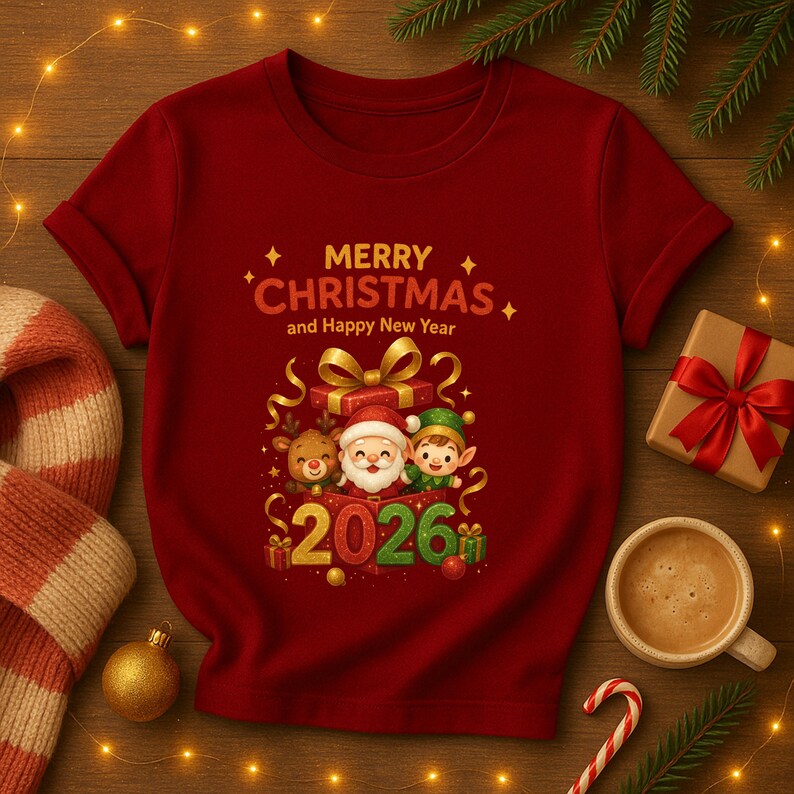 Merry Christmas and Happy New Year 2026 PNG Digital Clipart - Etsy