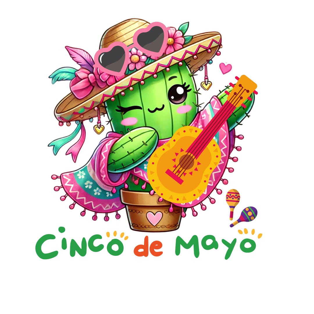 Cinco De Mayo Cactus PNG: Mexican Fiesta Clip Art (digital Download) - Etsy