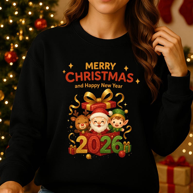Merry Christmas and Happy New Year 2026 PNG Digital Clipart - Etsy