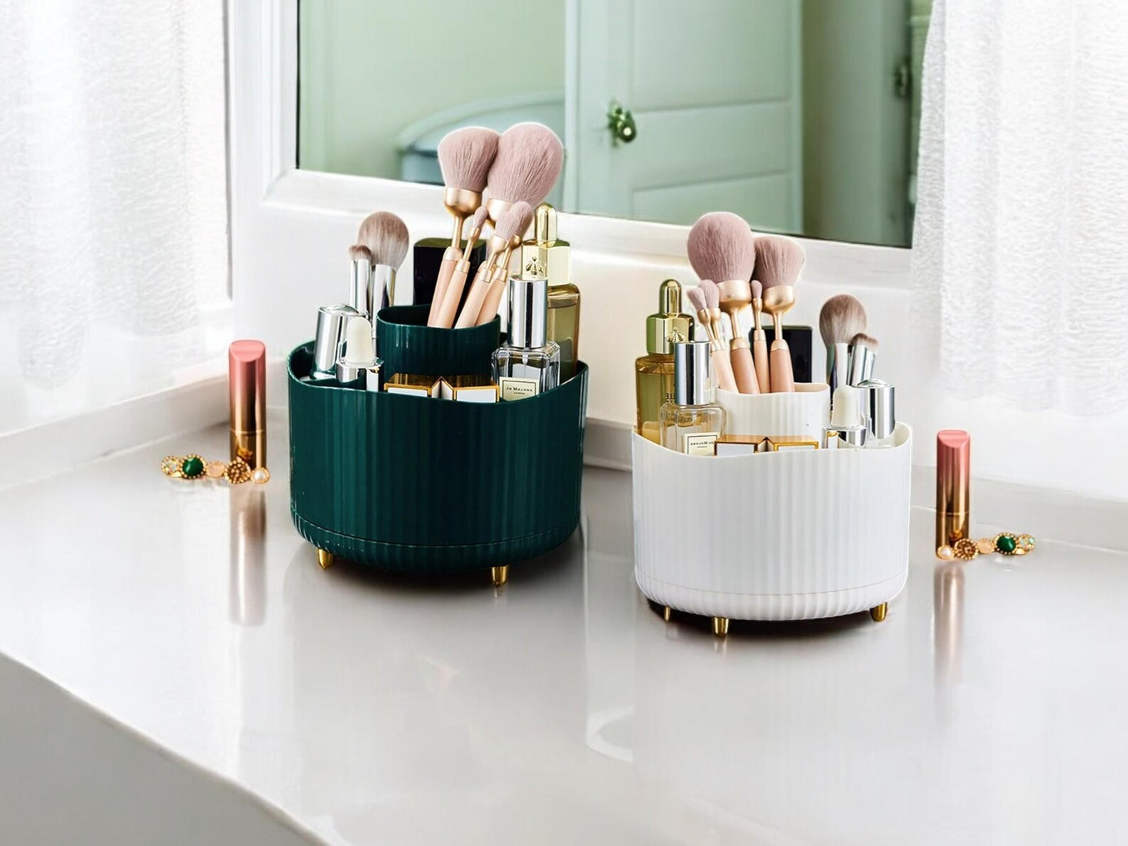 Rotating Makeup Brush Holder Desktop Cosmetic Organizer Lipstick ...